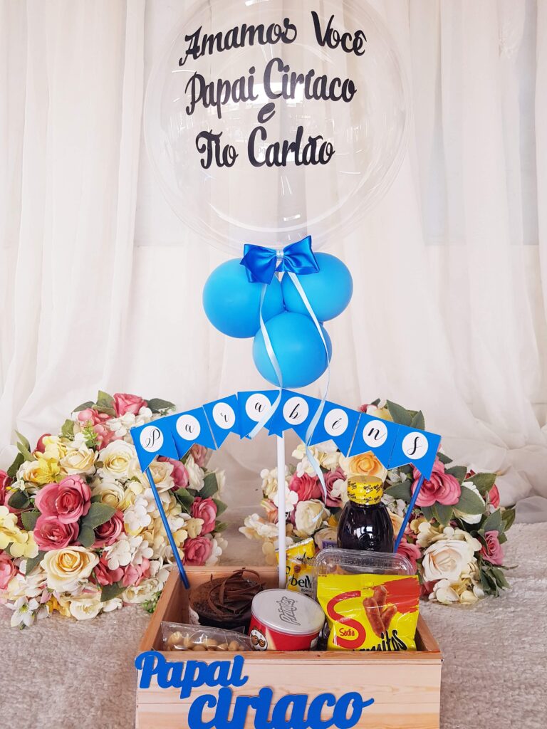 Cesta café da manhã com Arranjo de balão – Cidade da Festa